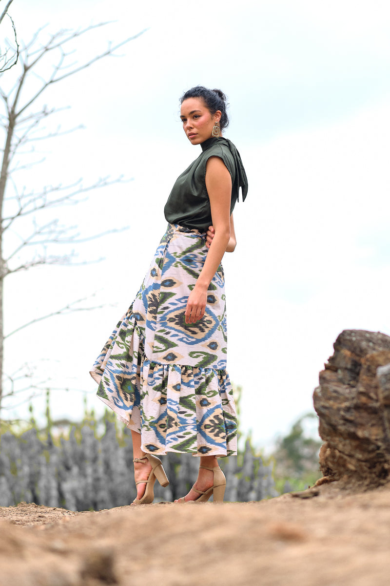 Simi High Neck Blouse - Forest Green (Tencel) – CHAMANI